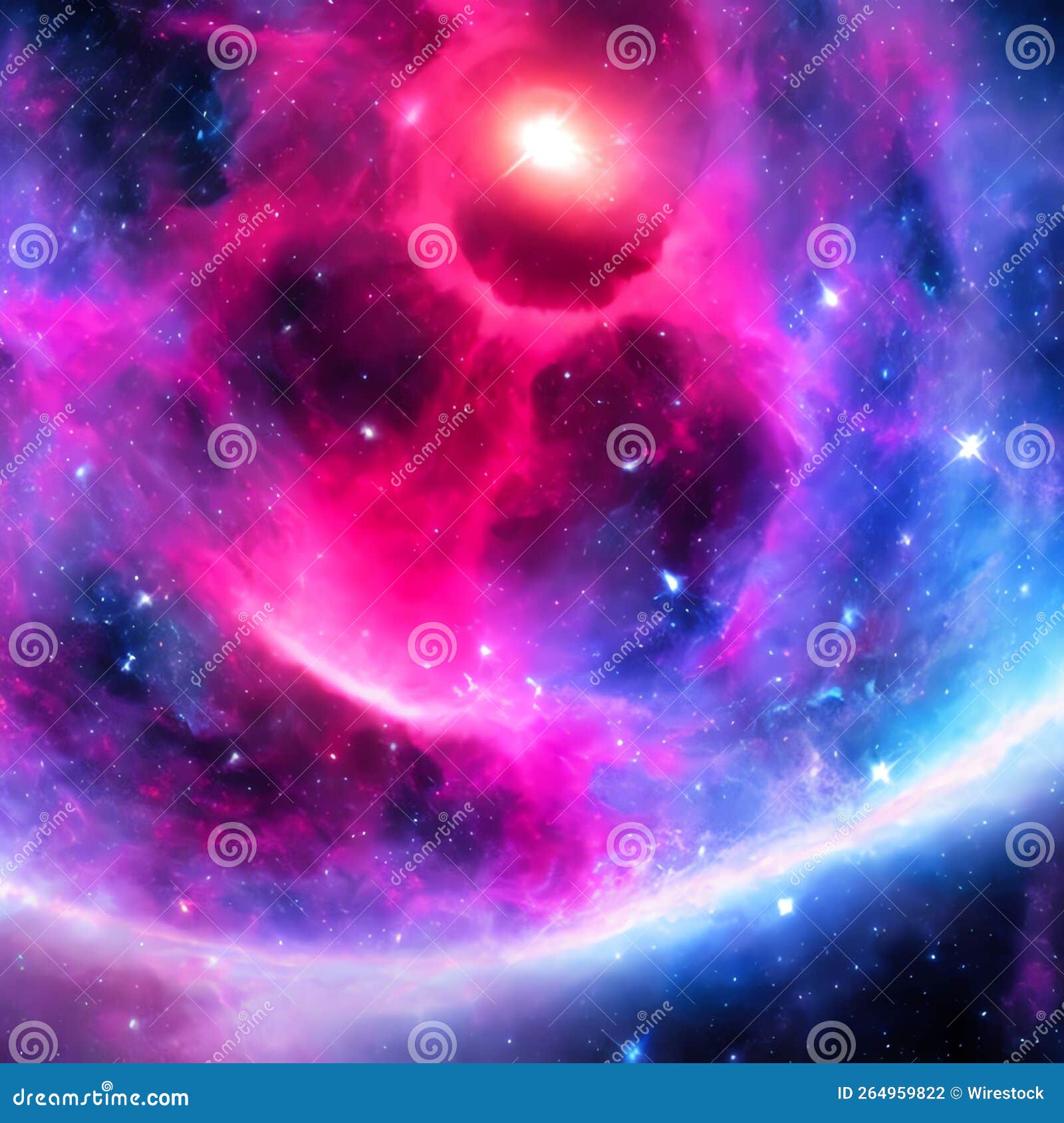 AI Generated Illustration Of Stunning Nebula In Outer Space. Royalty ...