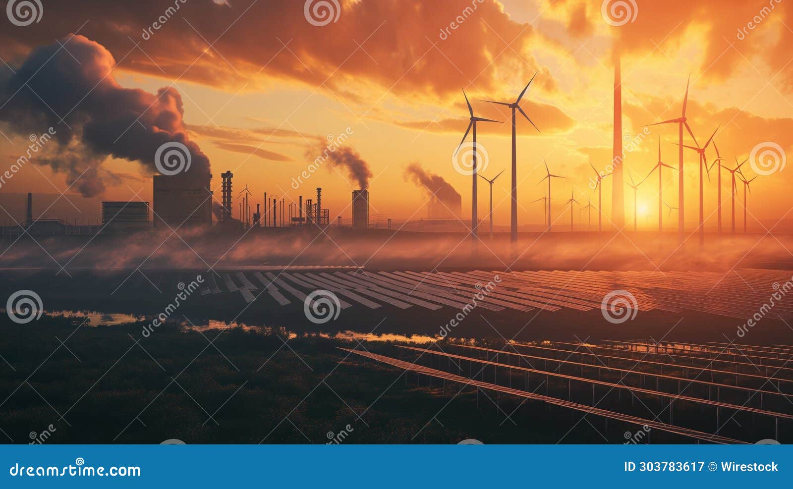 AI Generated Illustration of a Shift Combating Industrial Pollution ...