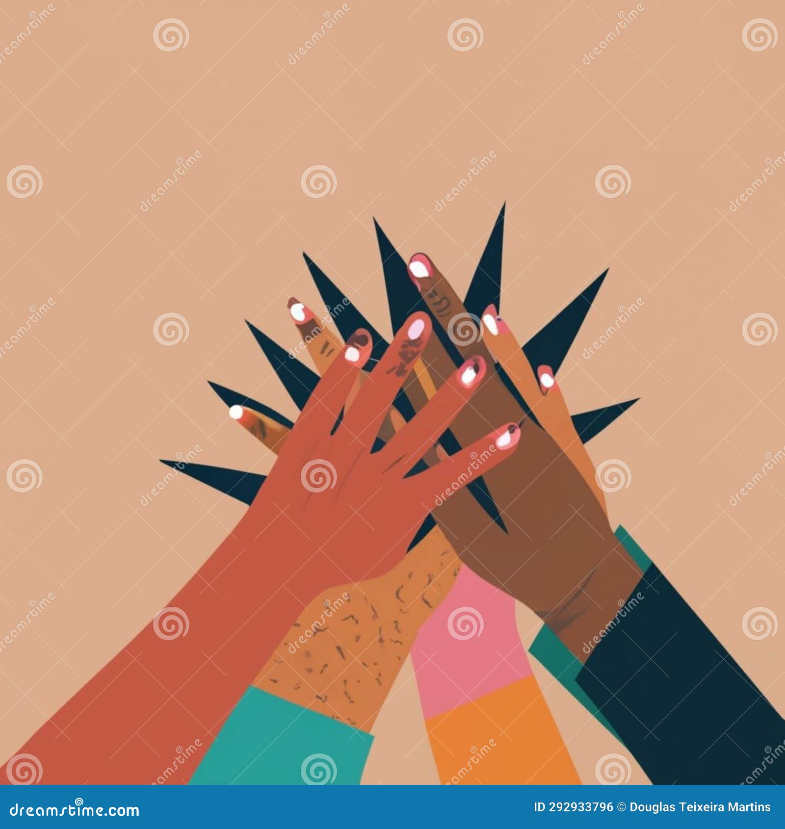 Illustration of a Symbolic Image of Clasped Hands, Representing Unity ...