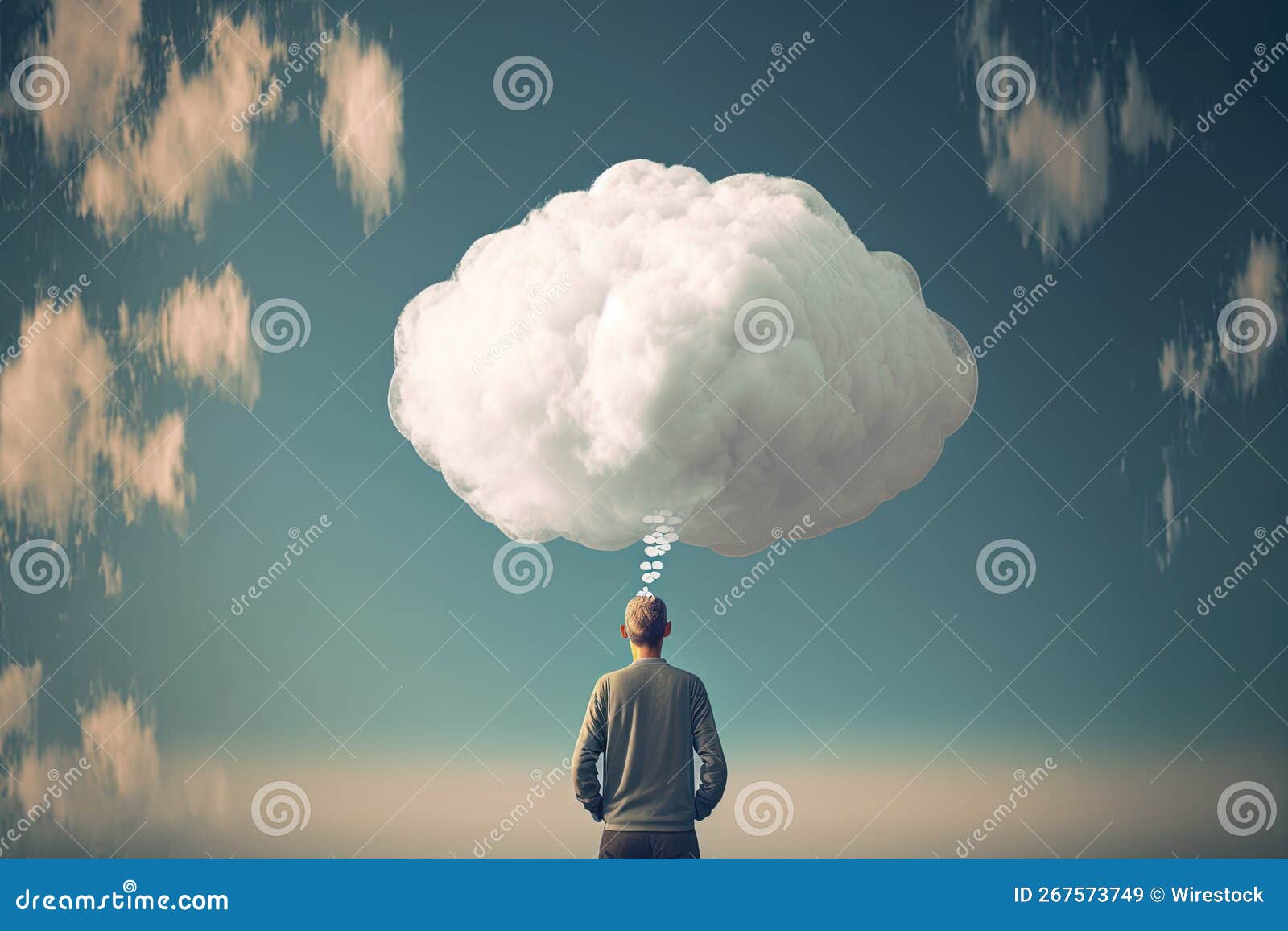 AI Generated Illustration of a Thinking Person with and His Mind ...