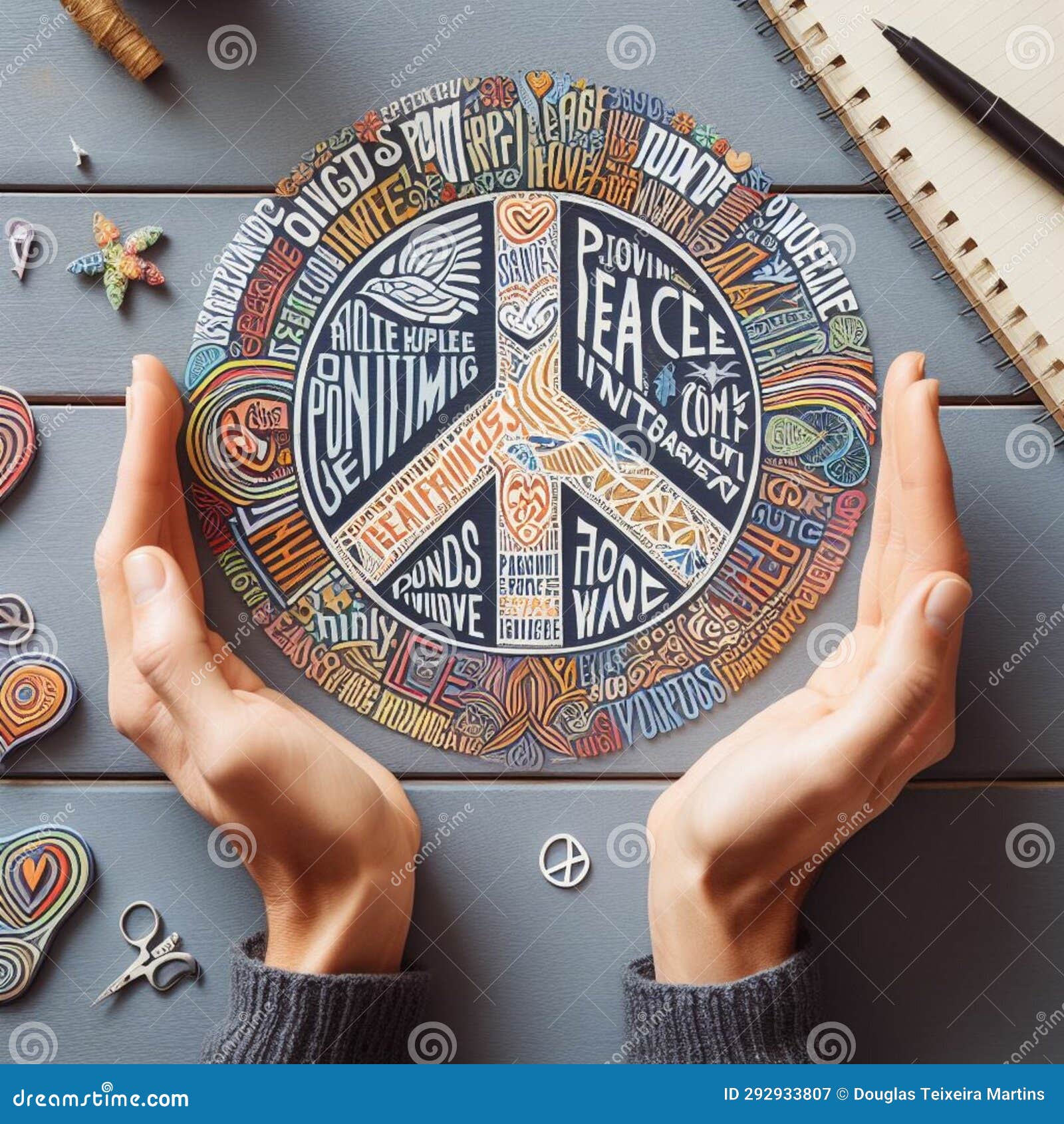 Illustration To Represent Peace Using Elements of Nature Such As ...