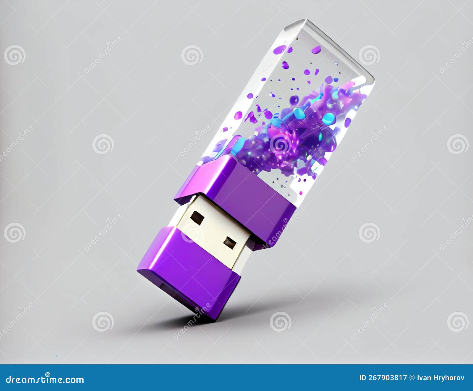 Transparent Usb Flash Drive with Colorful Splash of Data Inside - AI ...