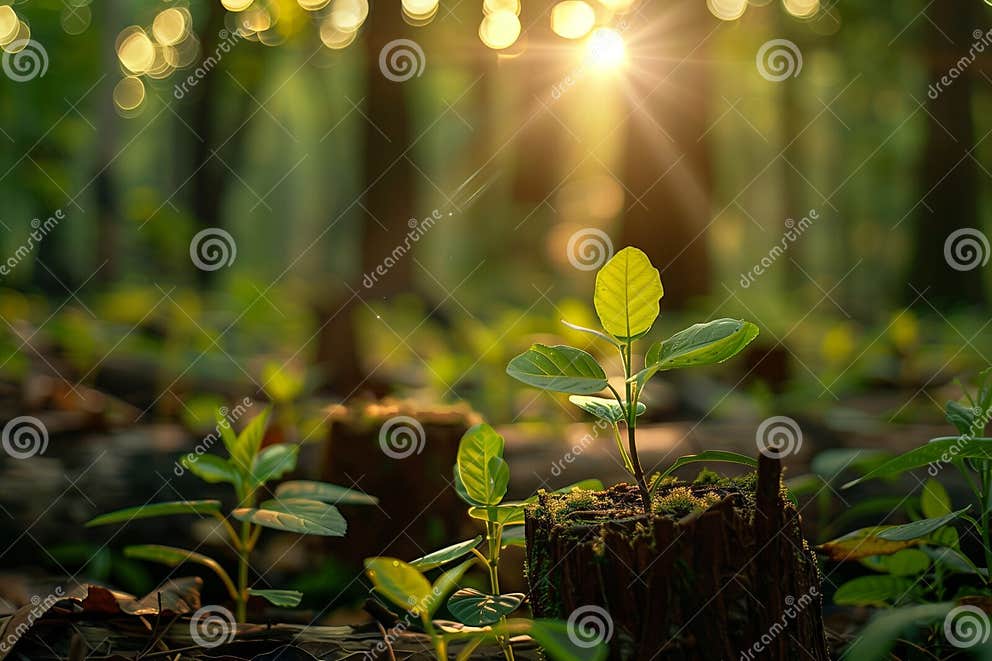 AI-generated Illustration of a Tree Regrowing, Reforest Stock ...