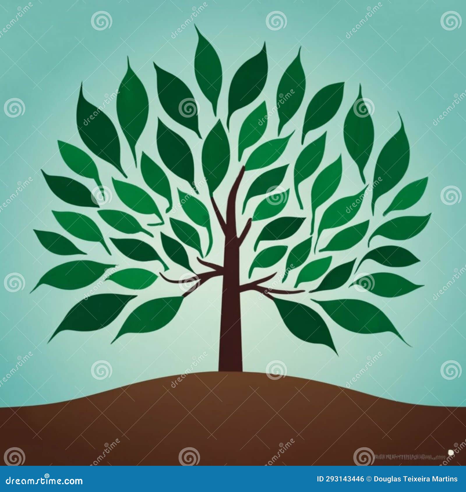 Illustration of Trees Whose Leaves are Symbols of Positive Messages and ...