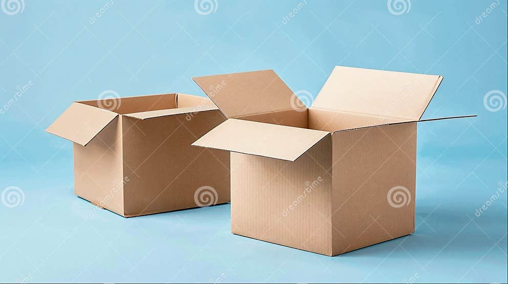 Two Boxes One of Which is Empty and One Empty on the Left Side Stock ...
