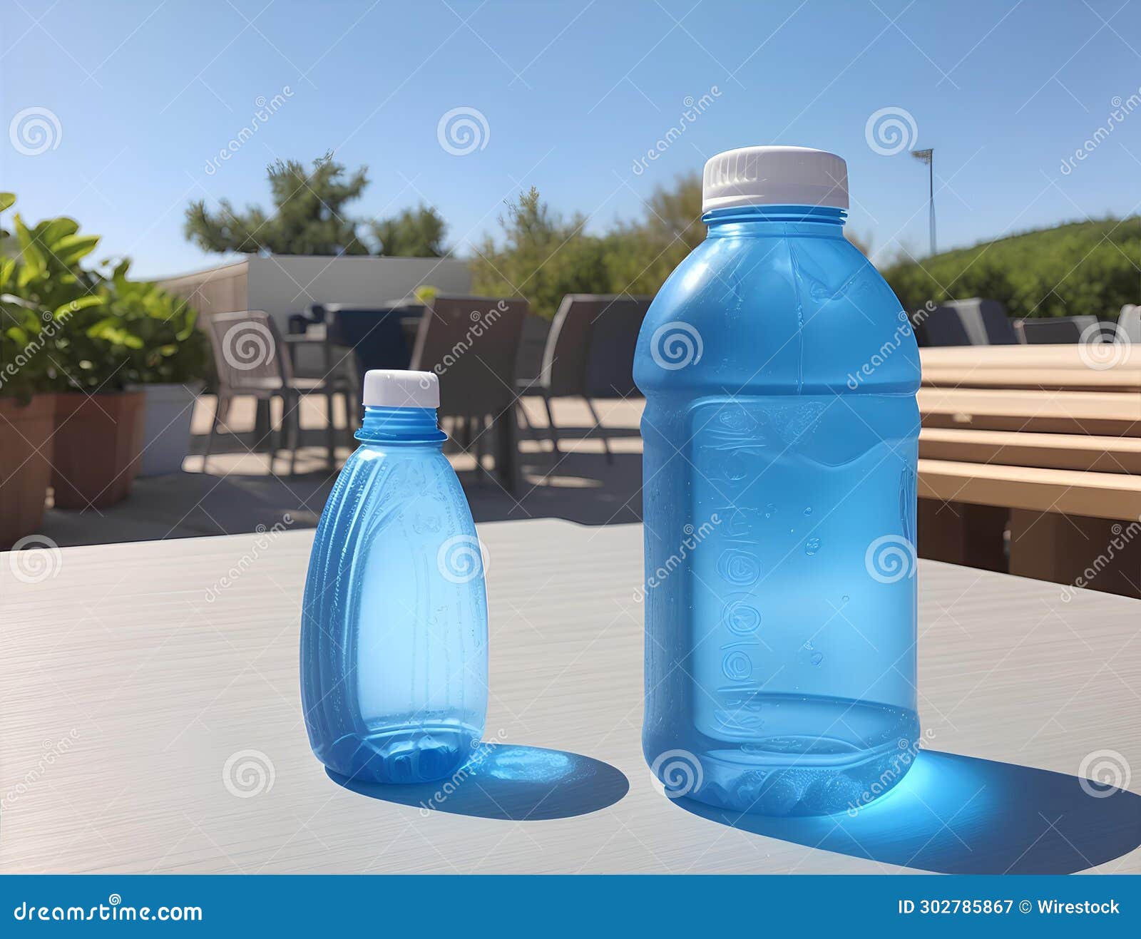AI-generated Illustration of Two Clear Plastic Bottled Waters Placed on ...