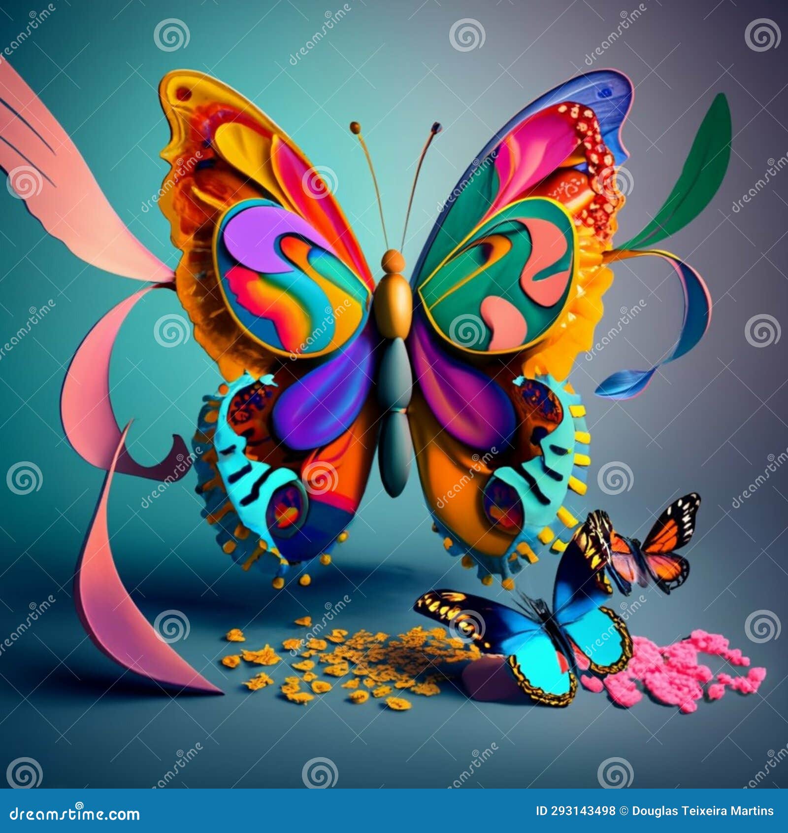 Illustration Using Butterflies To Represent the Transformation and ...
