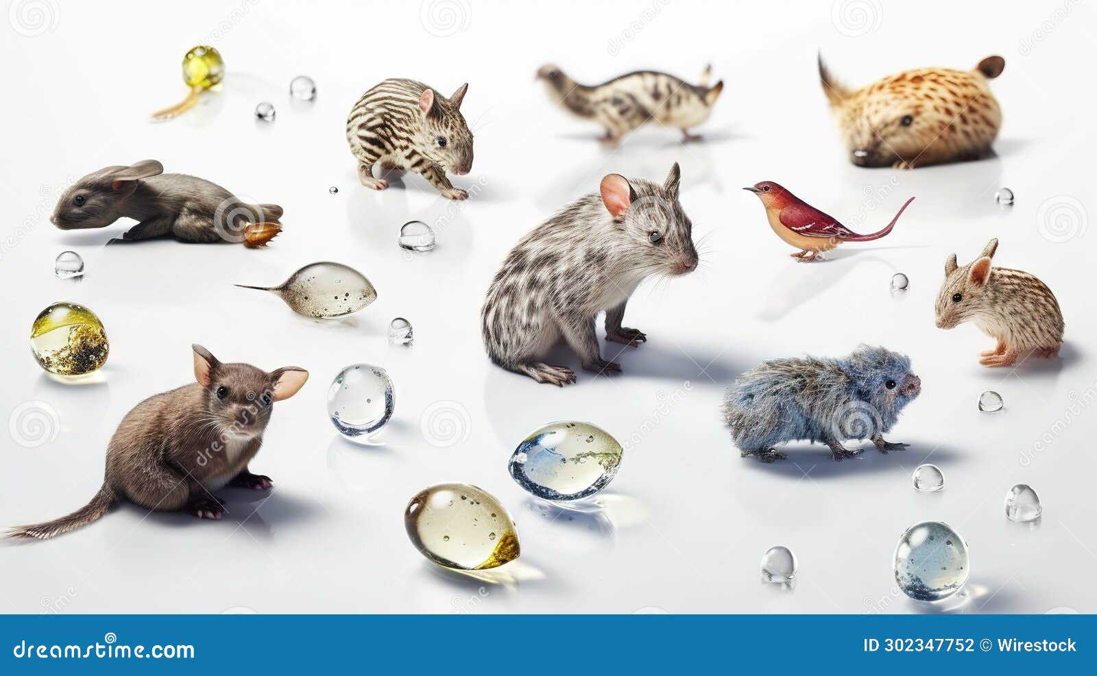 AI Generated Illustration of a Variety of Animal Figurines and Glass ...