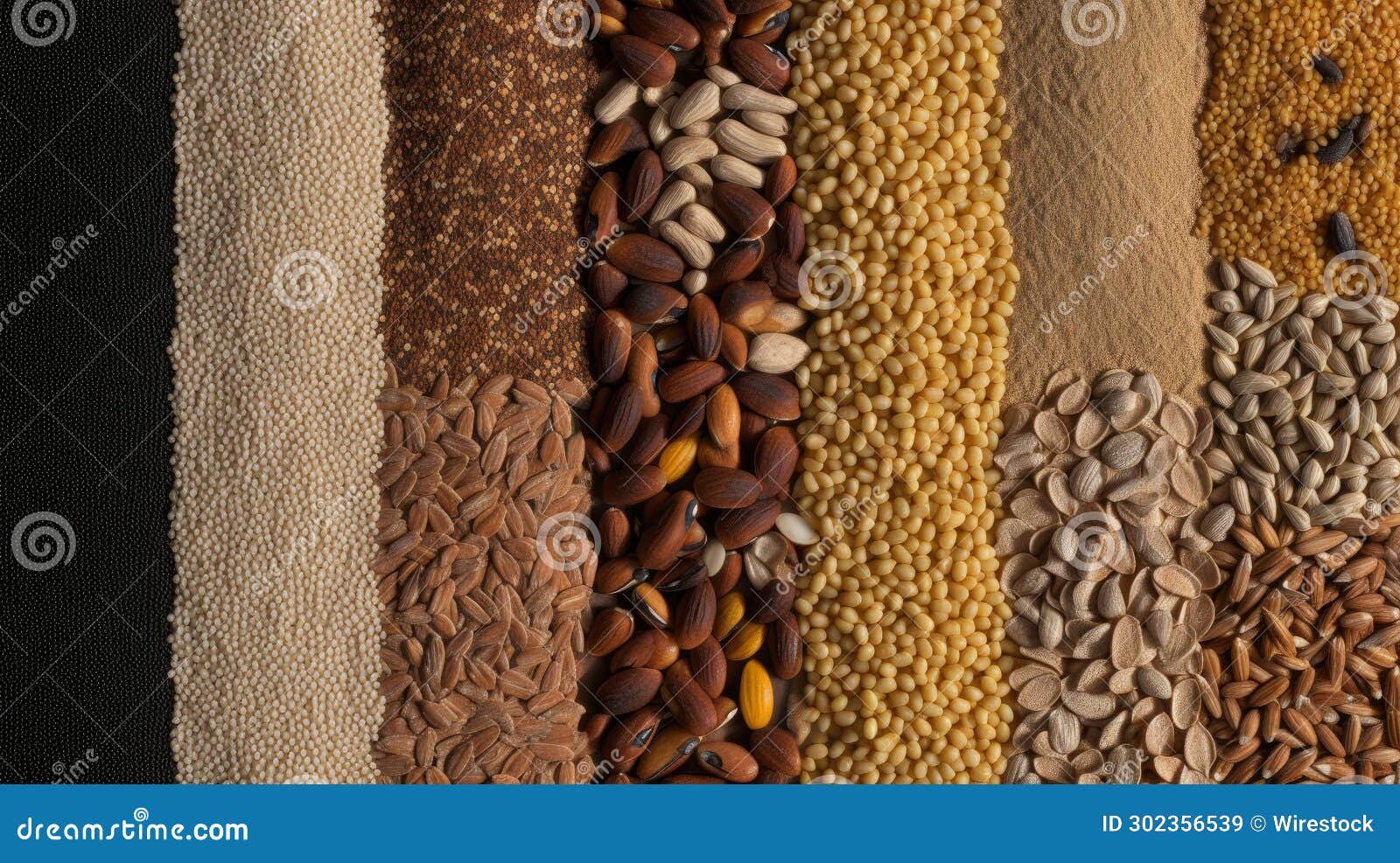 AI-generated Illustration of a Variety of Different Nuts, and Grains ...