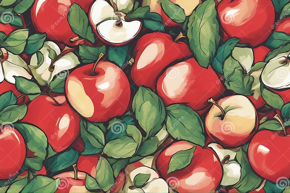 AI Generated Illustration of a Vibrant Apple Background for Wallpapers ...