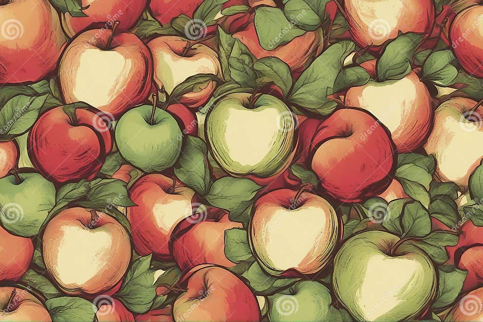 AI Generated Illustration of a Vibrant Apple Background for Wallpapers ...