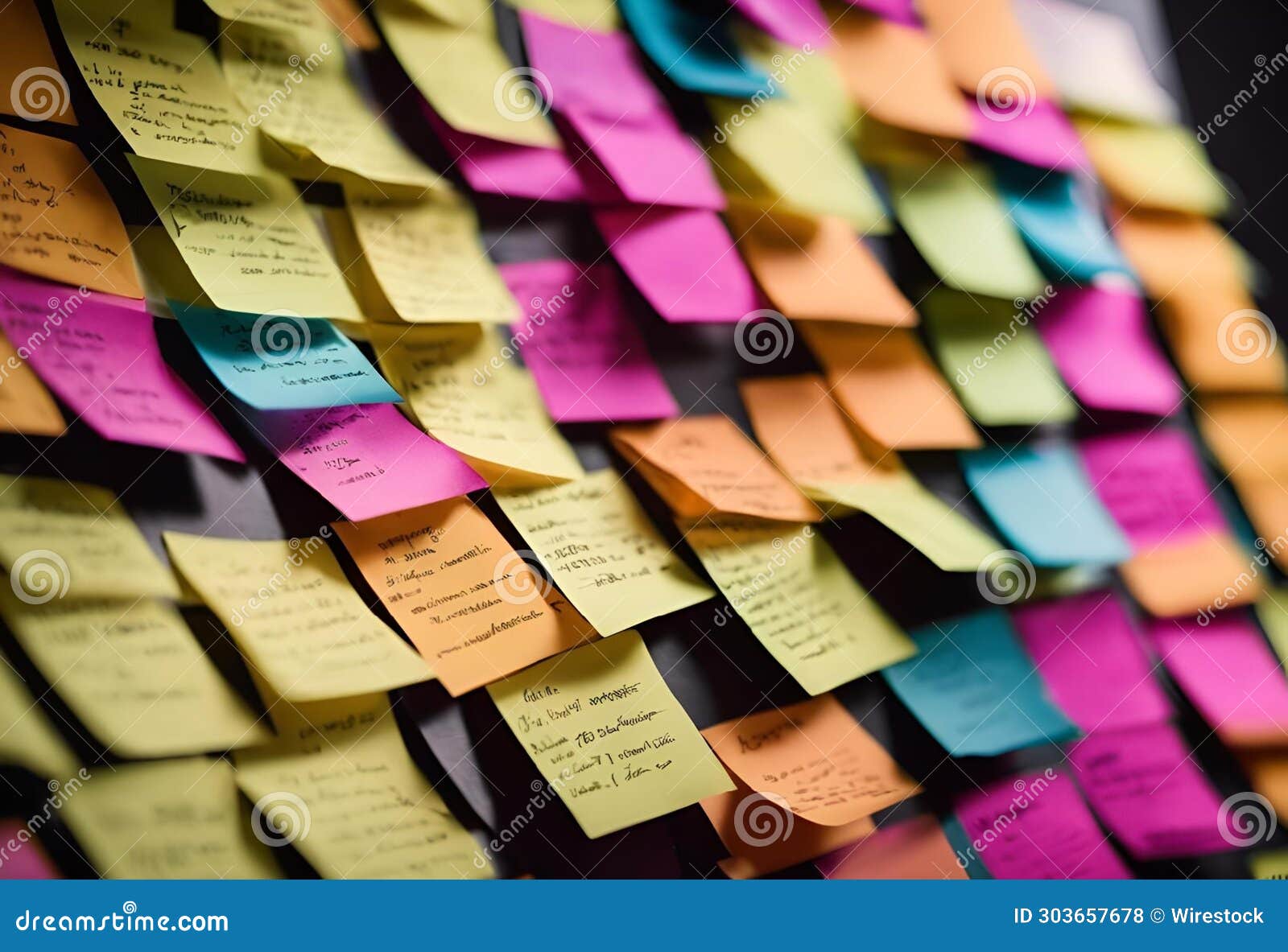 AI-generated Illustration of a Vibrant Array of Colorful Sticky Notes ...