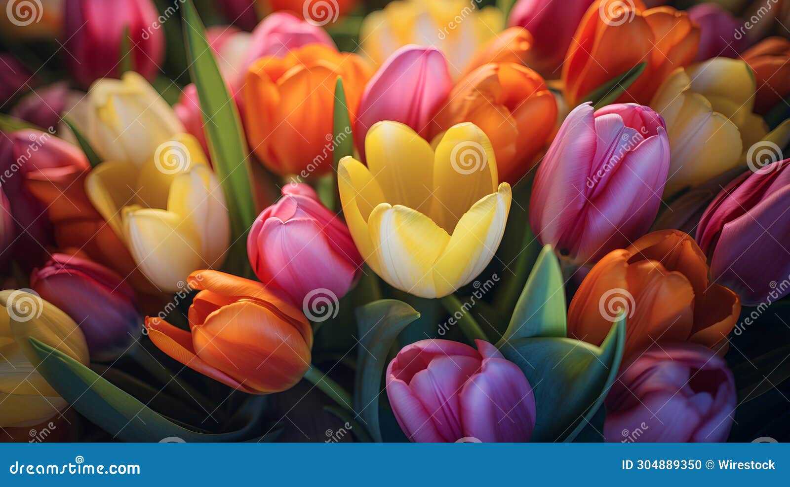 Some Different Colored Tulips that Have Been Arranged Together Stock ...