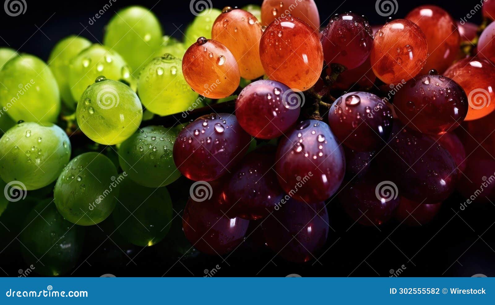 AI Generated Illustration of a Vibrant Bunch of Grapes Featuring an ...