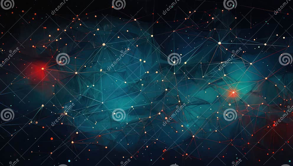 AI Generated Illustration of a Vibrant, Interconnected Cosmic Network ...