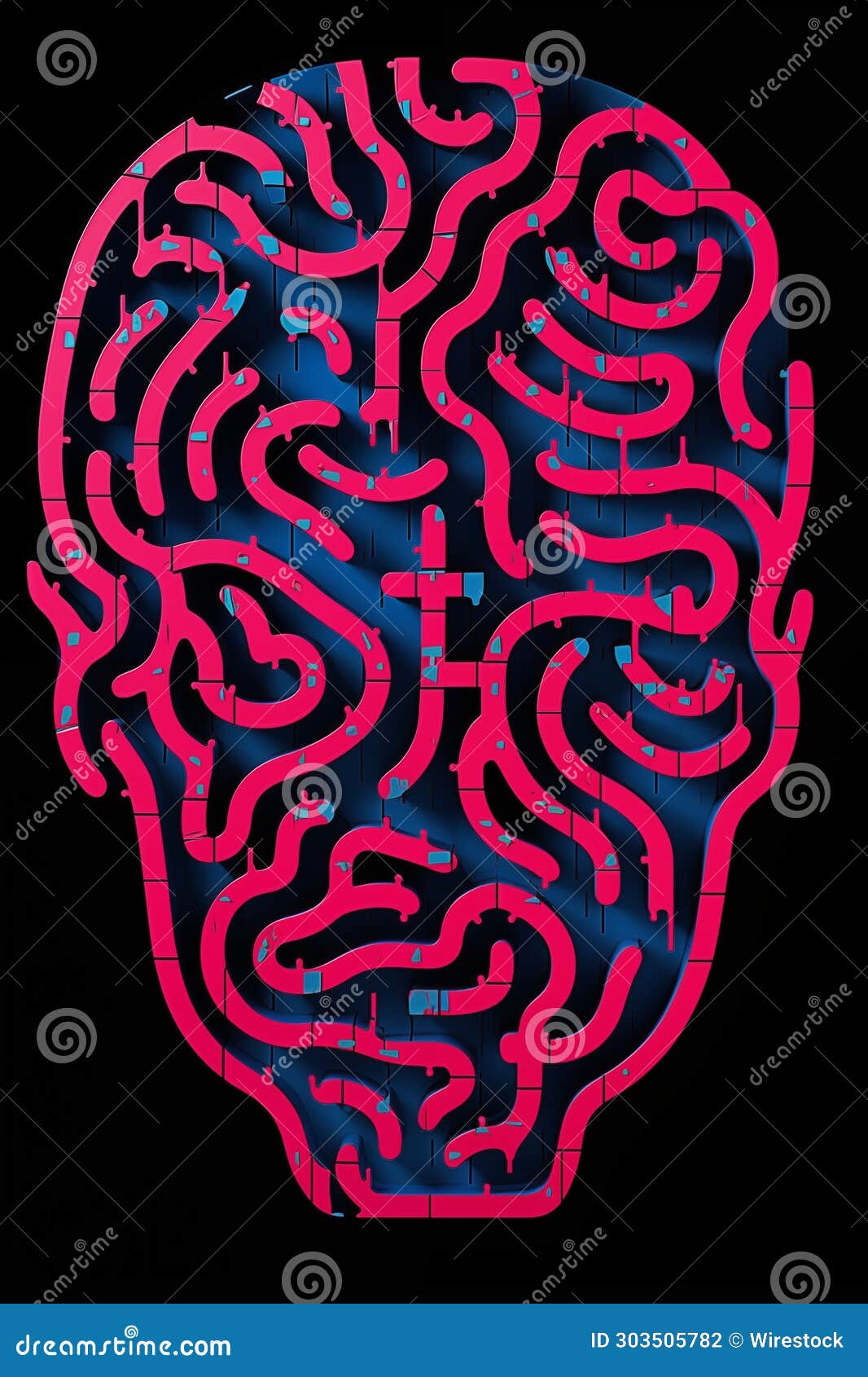 A Vibrant 3D Maze With Multicolored Pathways In A Seamless Pattern ...