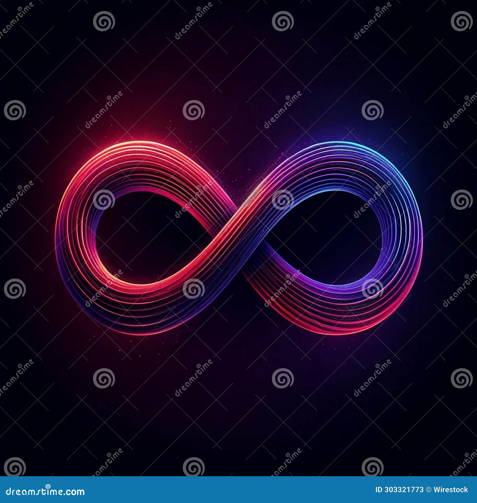 The Infinite Symbol Made Up of Colorful Lines and Waves on a Black ...