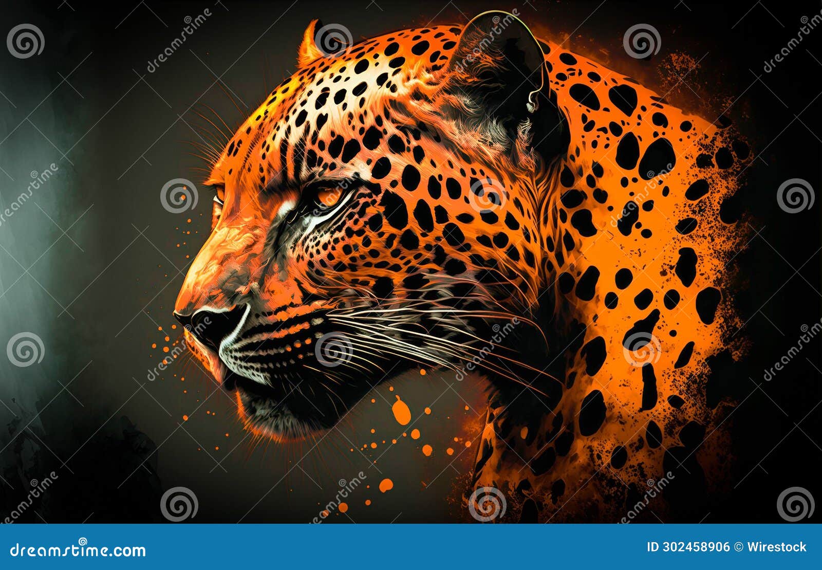 Orange Leopard Animal Print. Panther Texture. Stock Photography ...