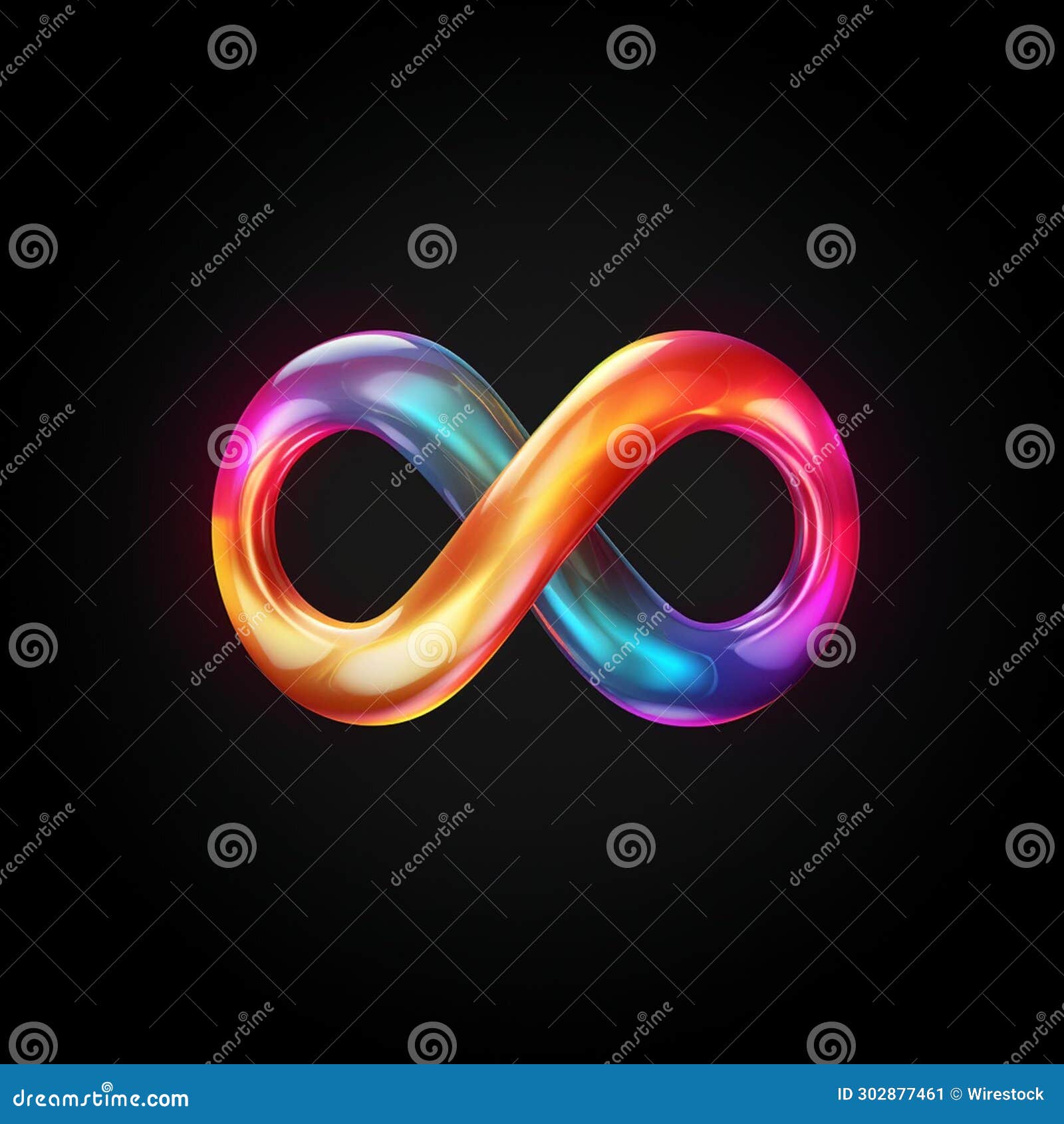 AI Generated Illustration of a Vibrant Rainbow-colored Infinity Symbol ...
