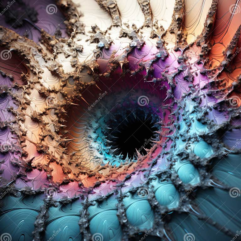 AI Generated Illustration of a Vibrant Spiral Structure with a ...