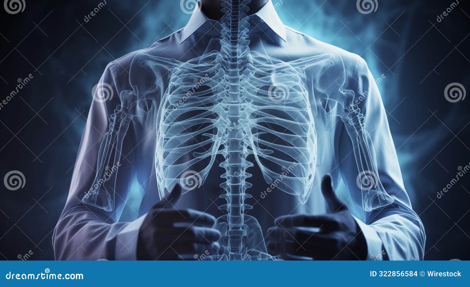 AI Generated Illustration of a View of Human Bones from a Unique ...