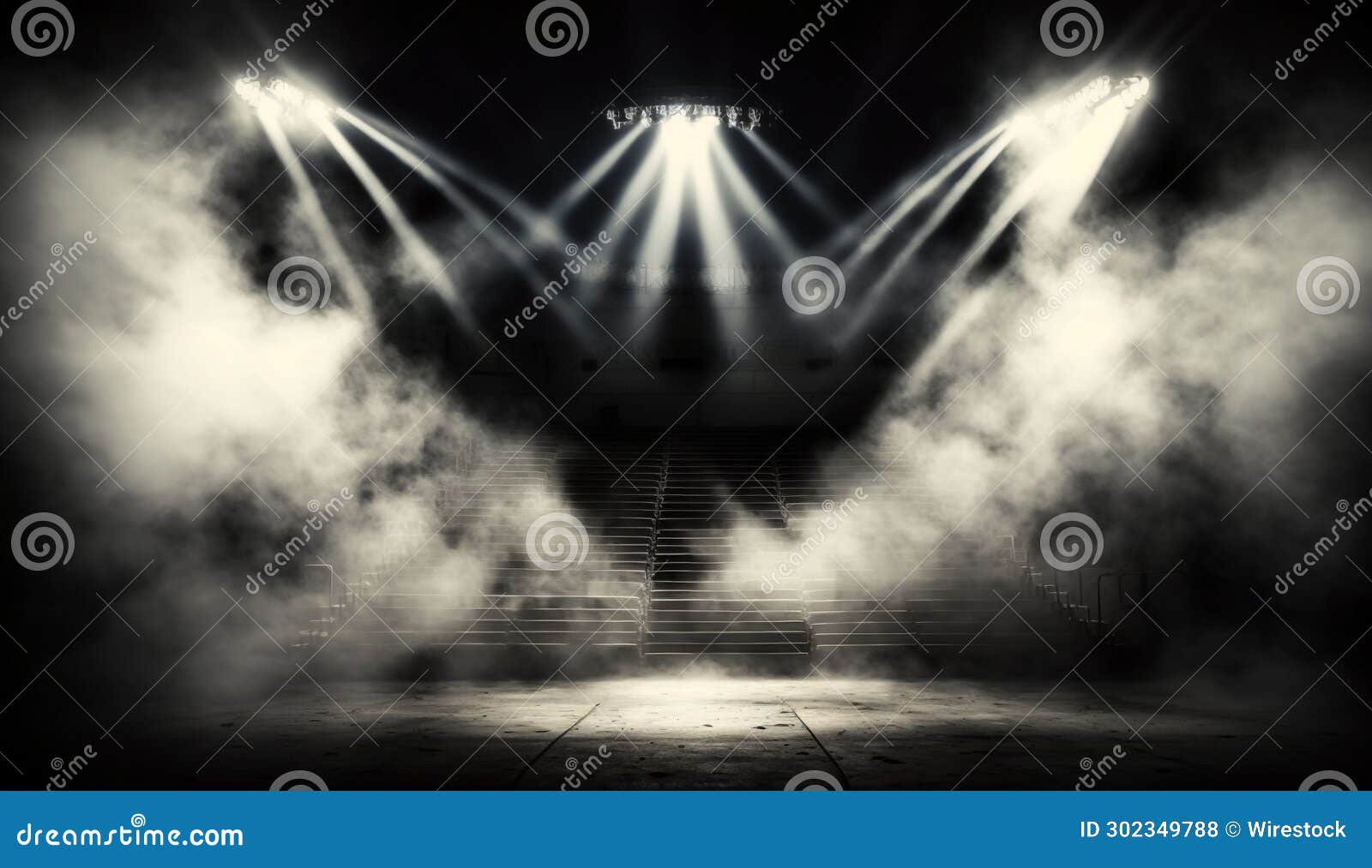 AI Generated Illustration of a Vivid and Dynamic Stage with a Hazy ...