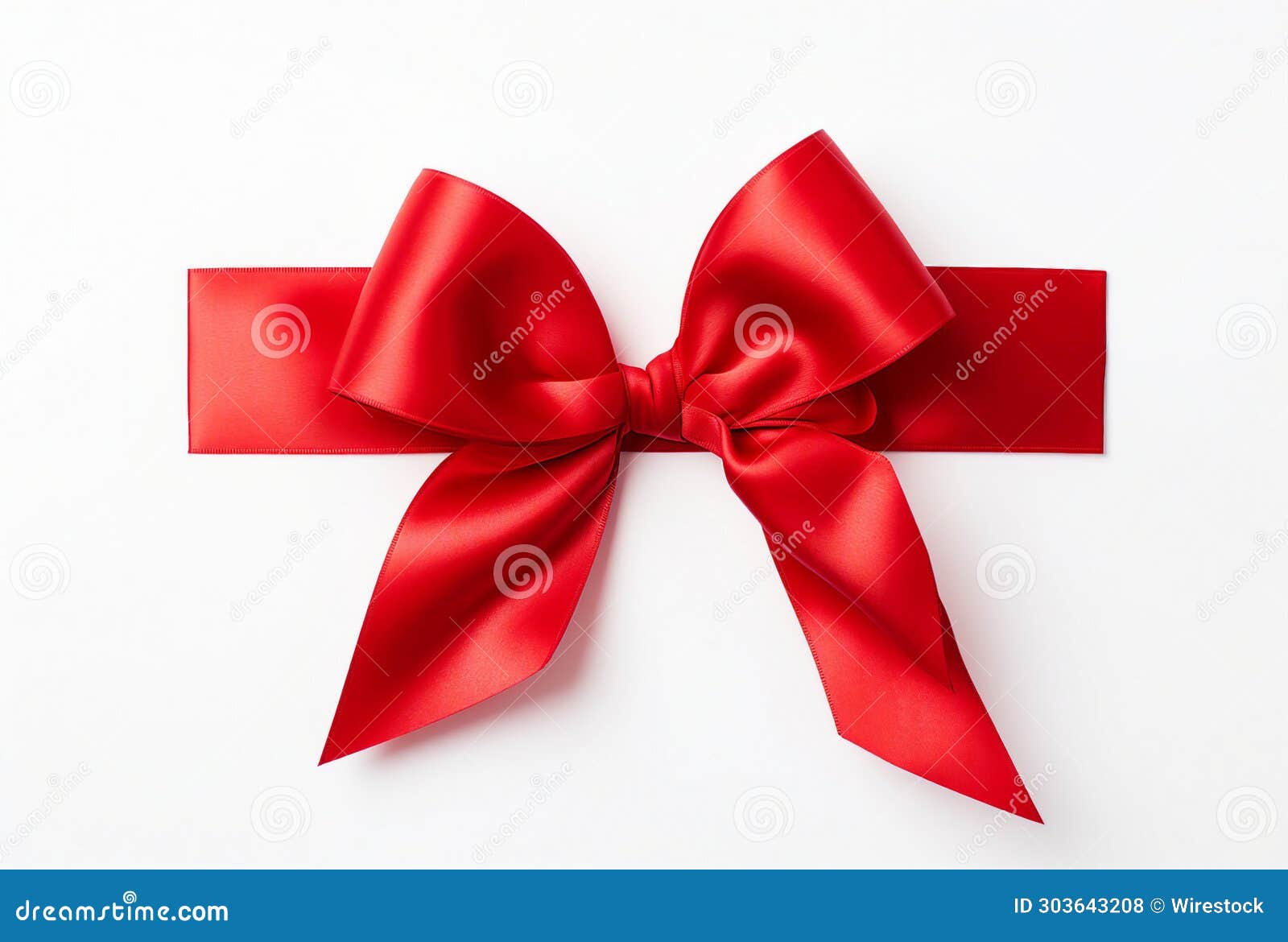 Red Ribbon on White Surface Background with Space for Text or Design ...