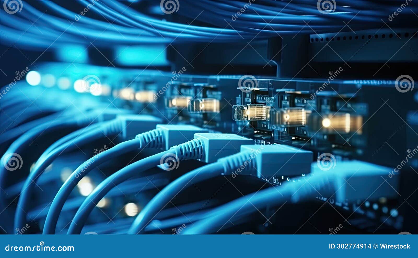 AI Generated Illustration of White Ethernet Cables with Multiple Plugs ...