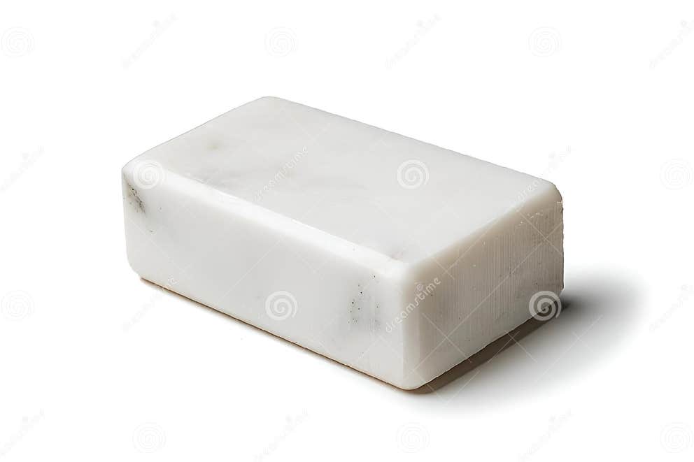 AI-generated Illustration of a White Rectangular Bar of Soap on a White ...