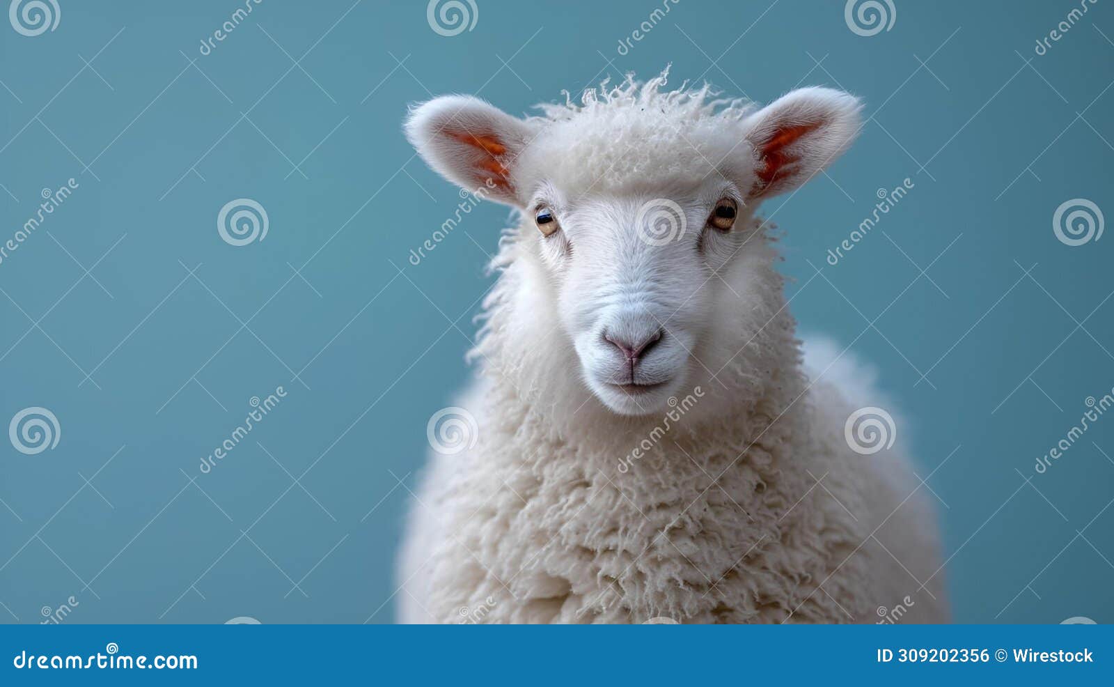AI Generated Illustration of a White Sheep Making Eye Contact with the ...