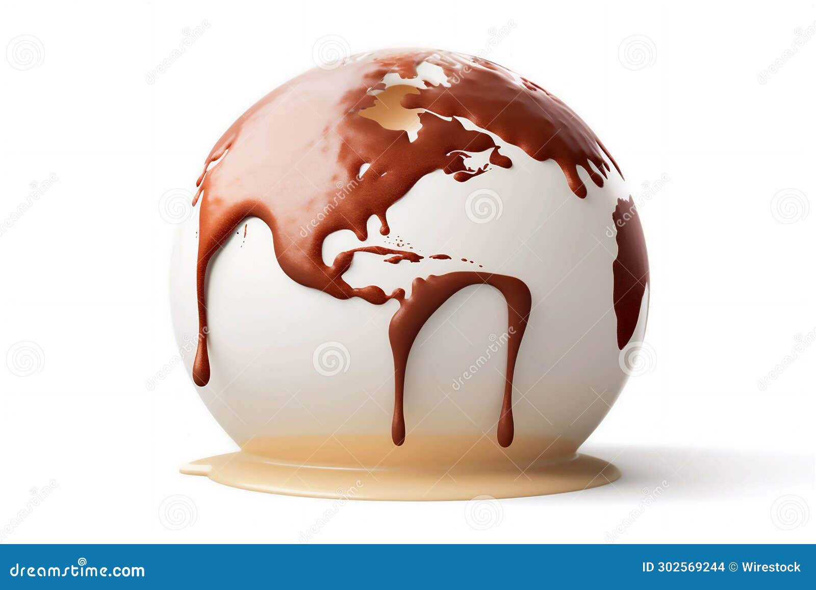 AI Generated Illustration of a White Sphere with a Layer of Melted ...