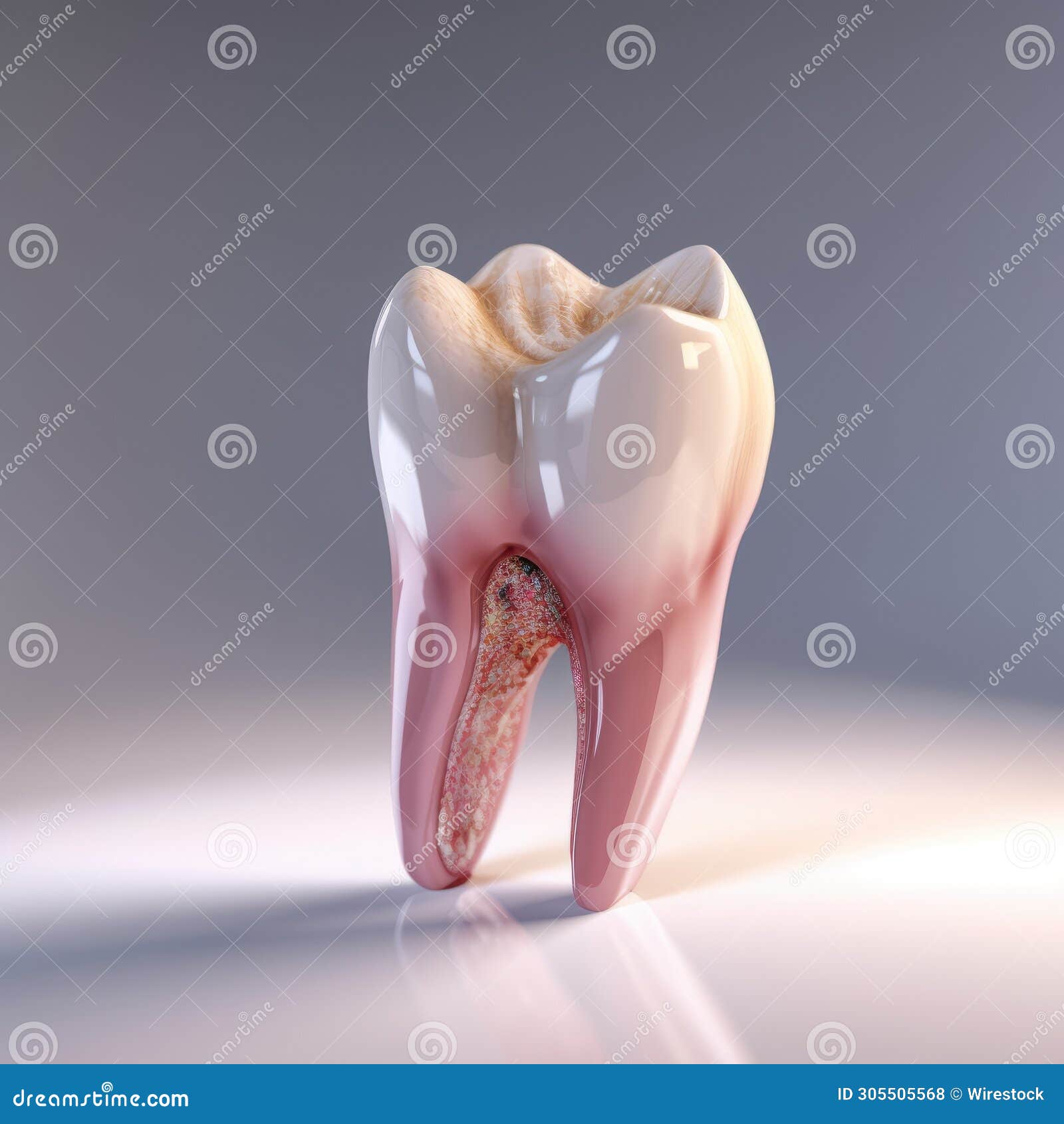 AI Generated Illustration of a White Tooth with Internal Structure ...