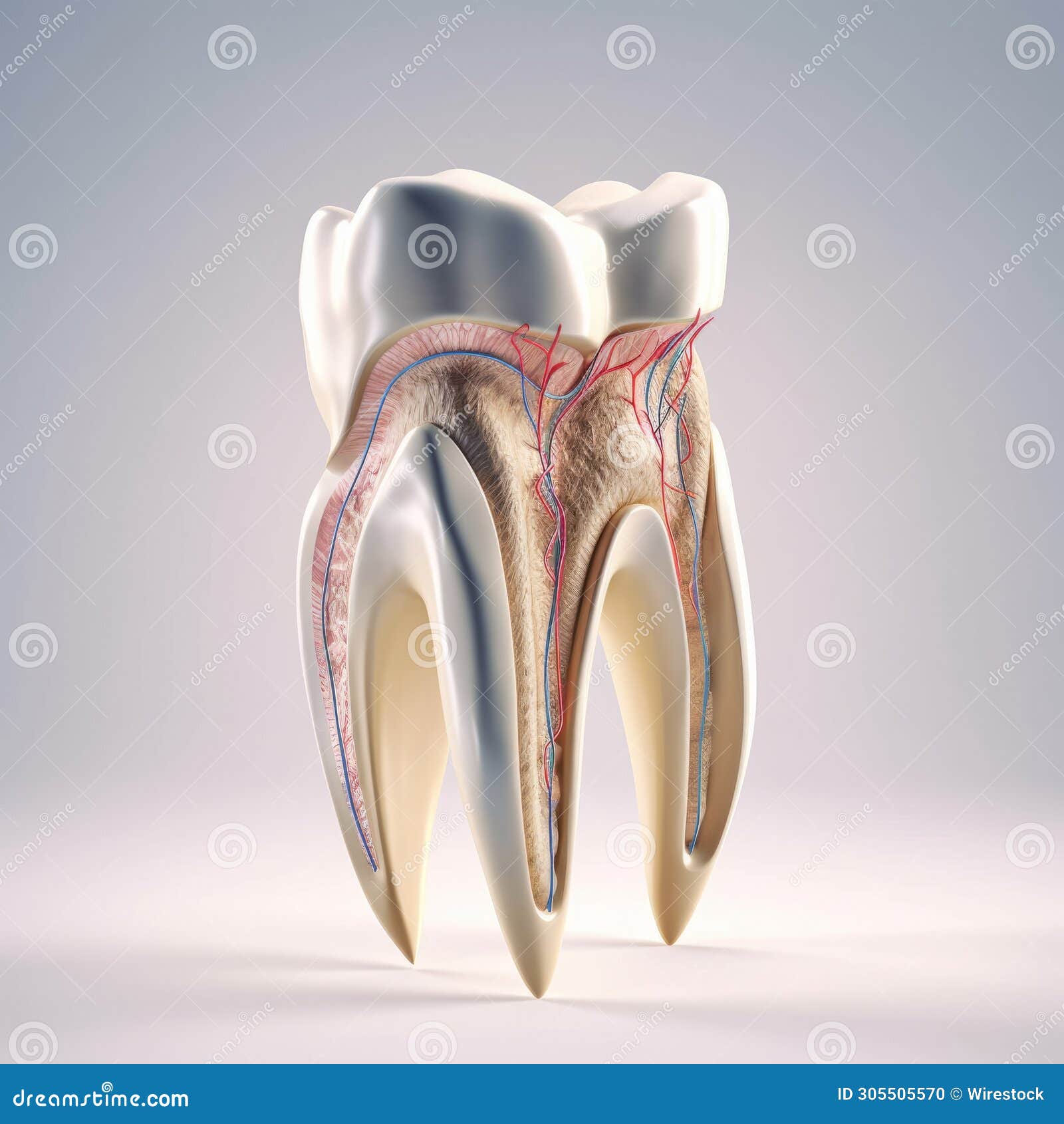 AI Generated Illustration of a White Tooth with Internal Structure ...