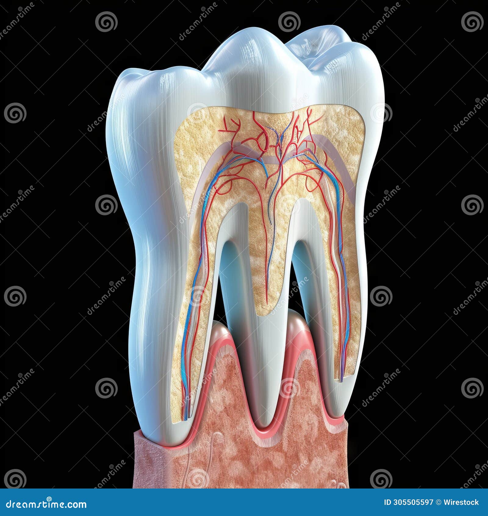 AI Generated Illustration of a White Tooth with Internal Structure ...