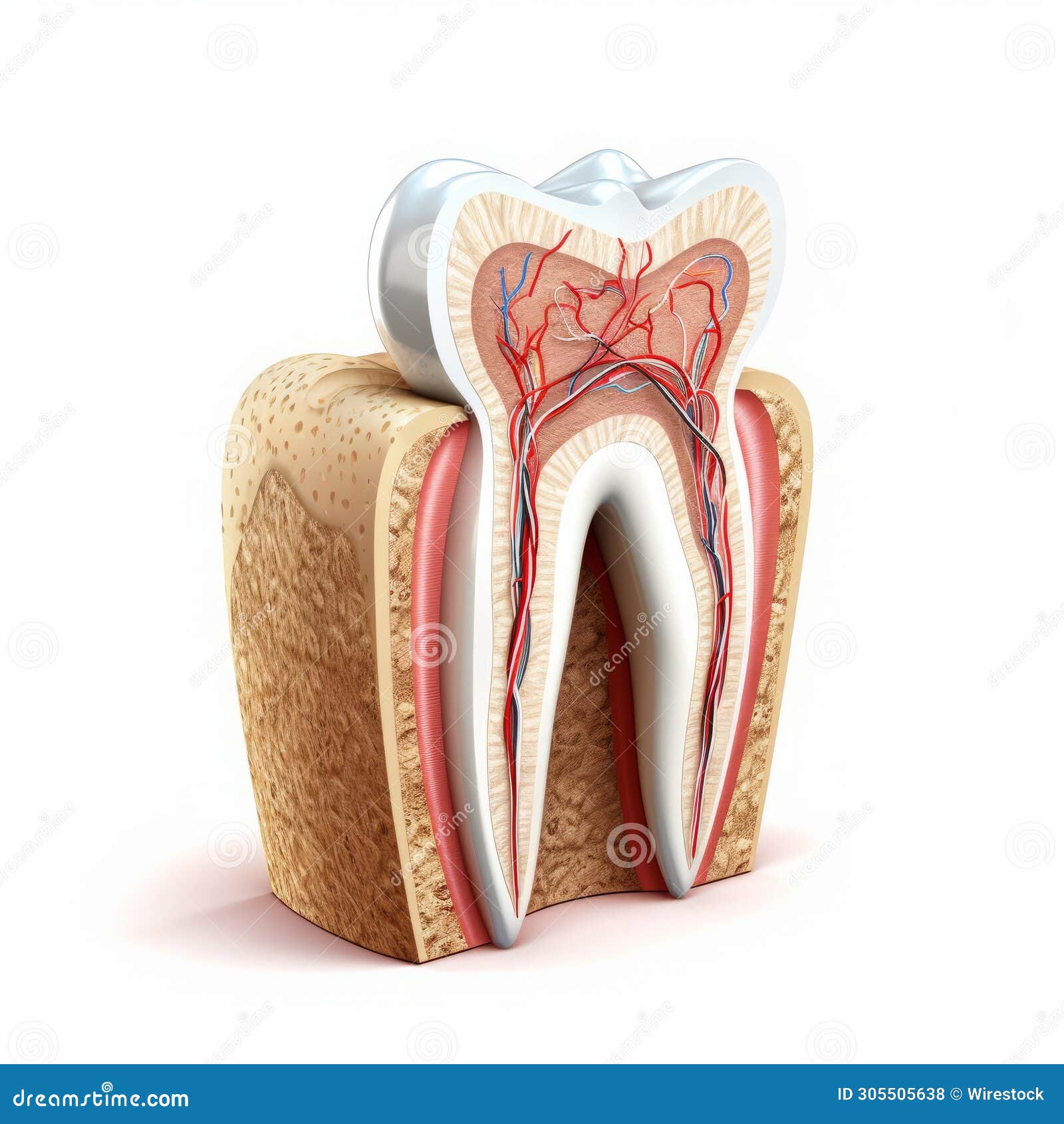 AI Generated Illustration of a White Tooth with Internal Structure ...
