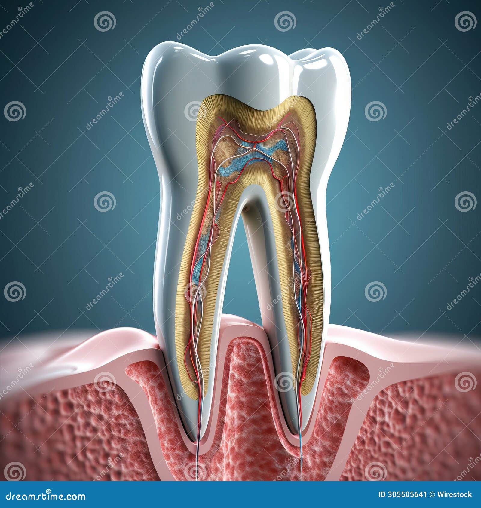 AI Generated Illustration of a White Tooth with Internal Structure ...
