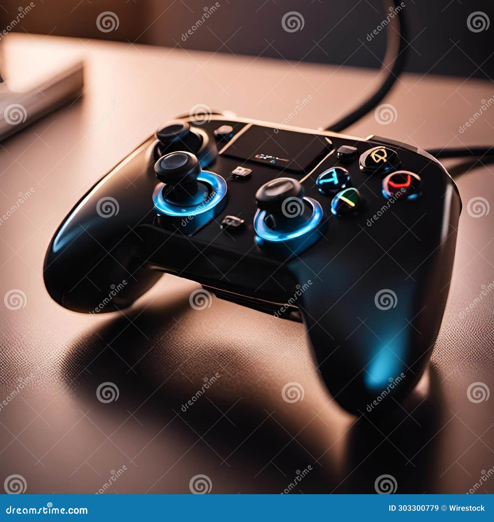 The Back Side View of a Video Game Controller on the Table Stock ...