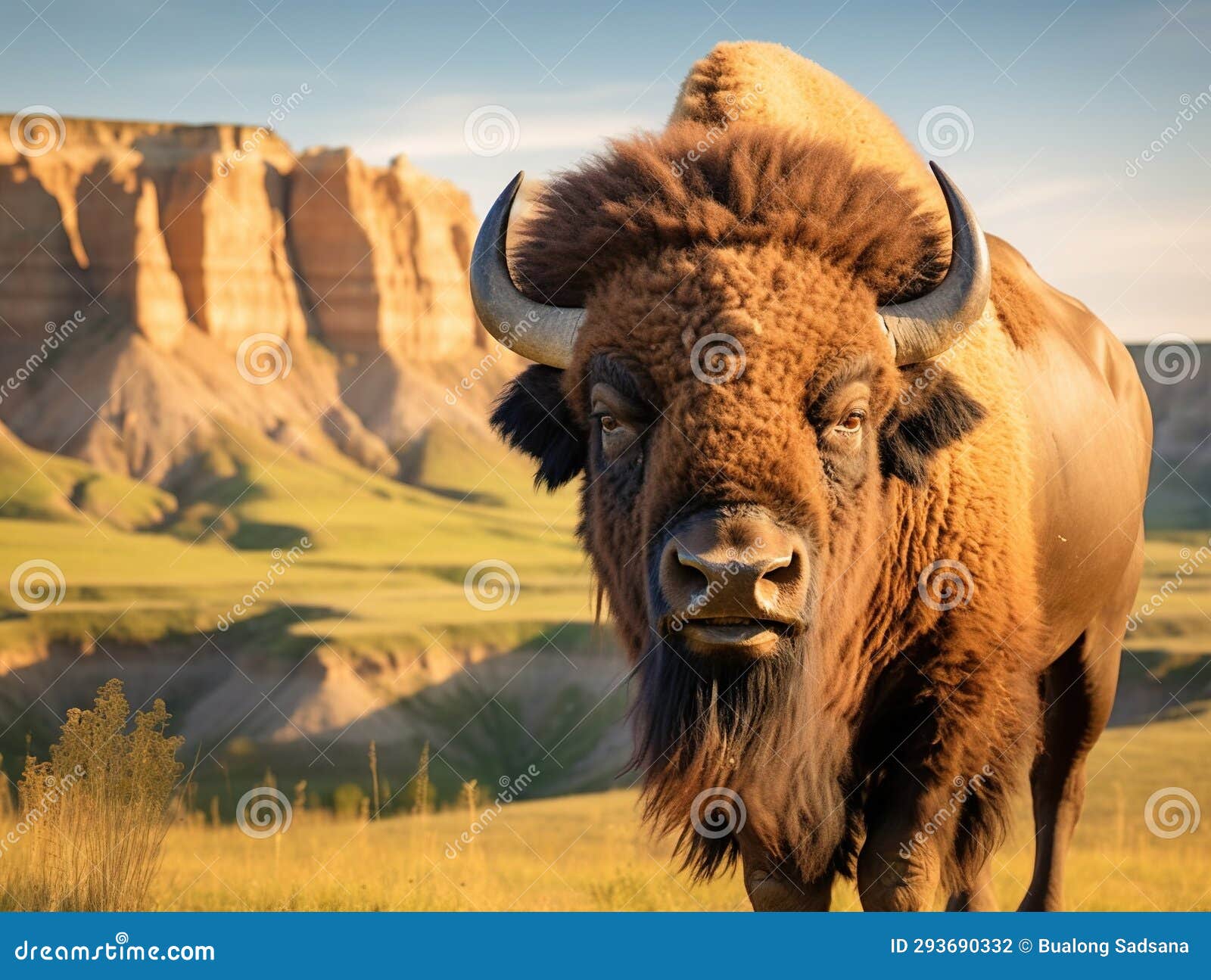 Ai Generated Illustration Wildlife Concept of American Bison Bull in ... Ai Generated Illustration Wildlife Concept of American Bison Bull in ...