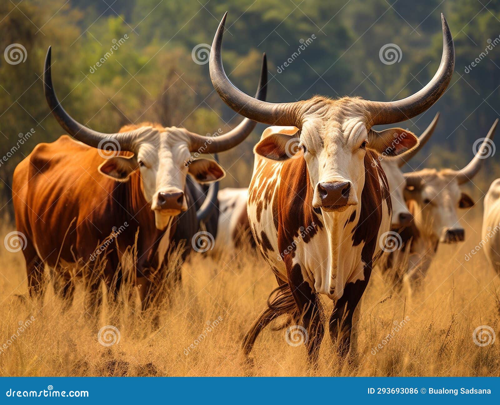 Ai Generated Illustration Wildlife Concept of Ankole Cattle Stock ...