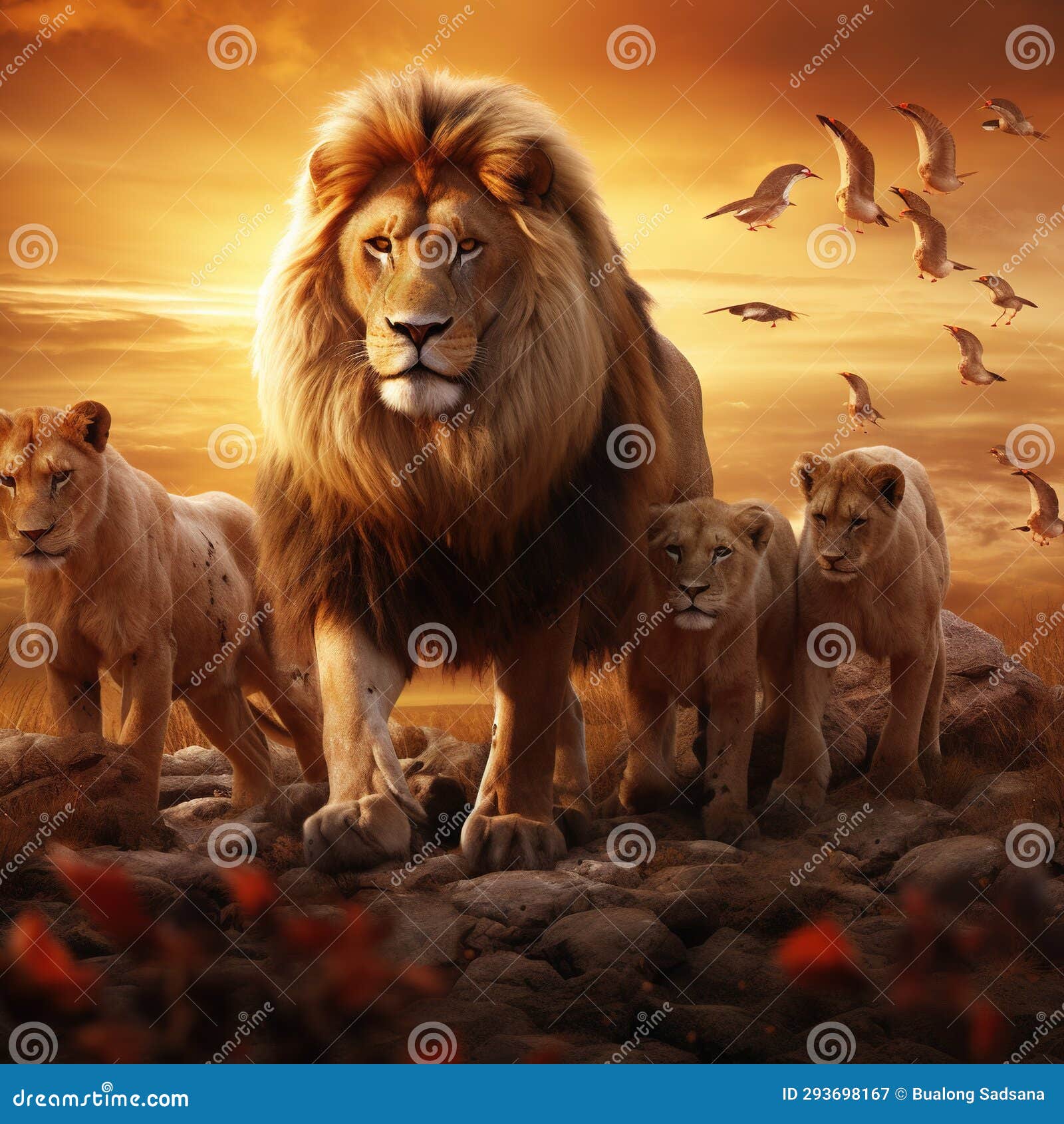 Ai Generated Illustration Wildlife Concept of Big Five Game Stock ...