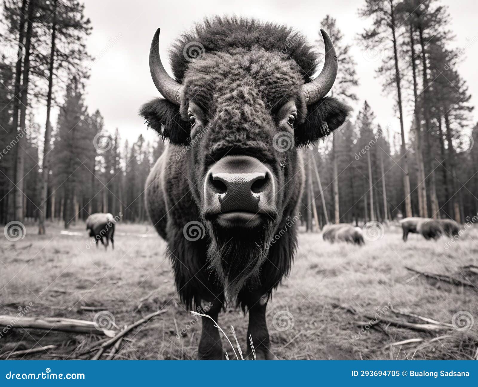 Ai Generated Illustration Wildlife Concept of Bison Looking in the ...