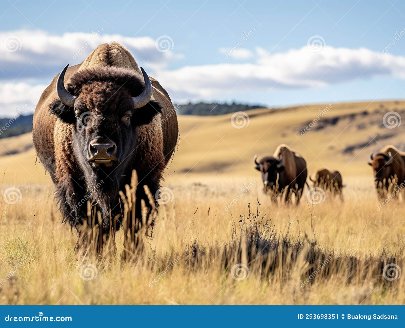 Ai Generated Illustration Wildlife Concept of Bison on the Plains Stock ...