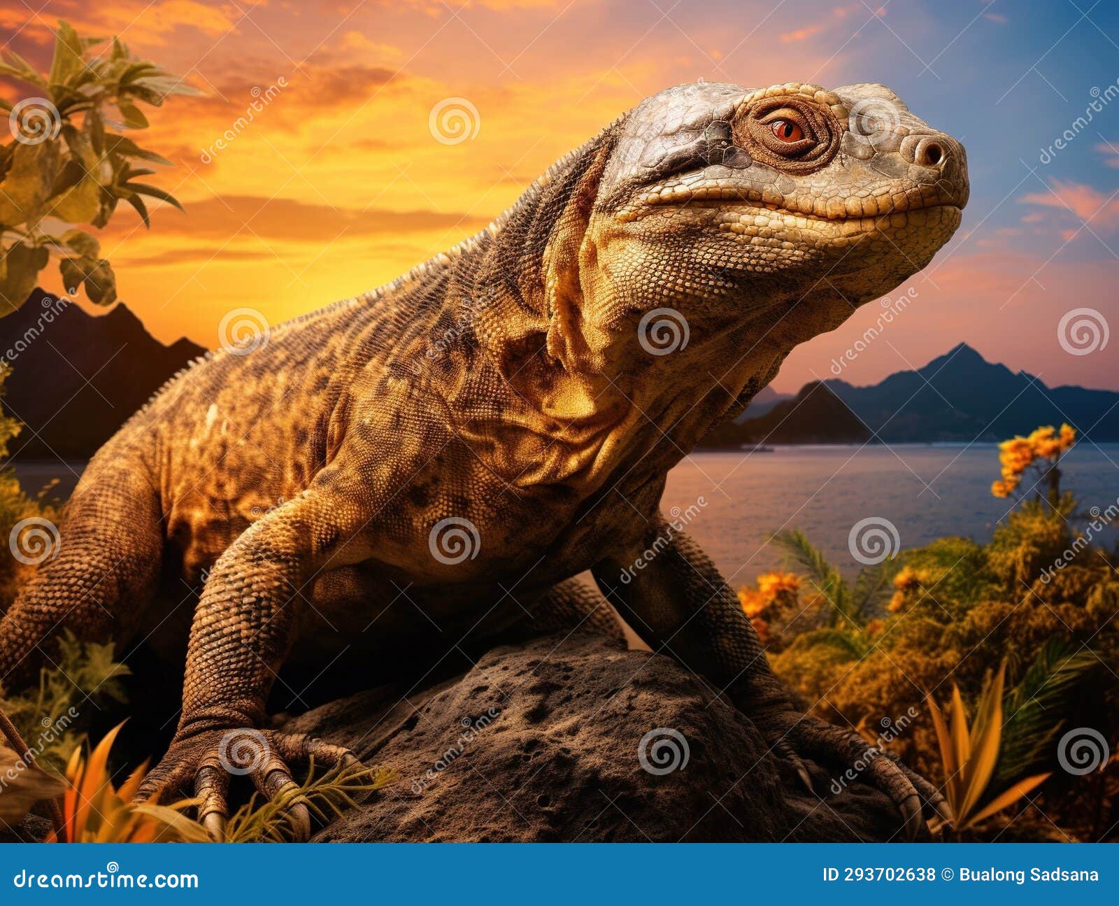 Ai Generated Illustration Wildlife Concept of Comodo Dragon. Stock ...