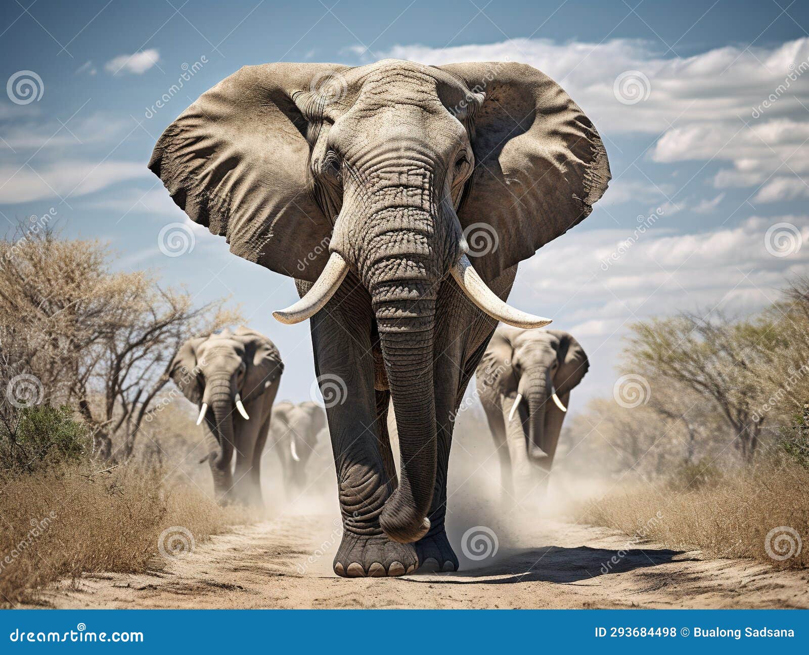 Ai Generated Illustration Wildlife Concept of Elephant Approach from ...