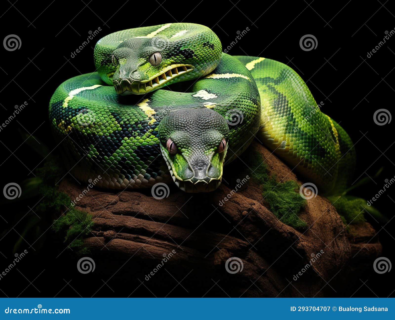 Ai Generated Illustration Wildlife Concept of Emerald Tree Boa Stock ...
