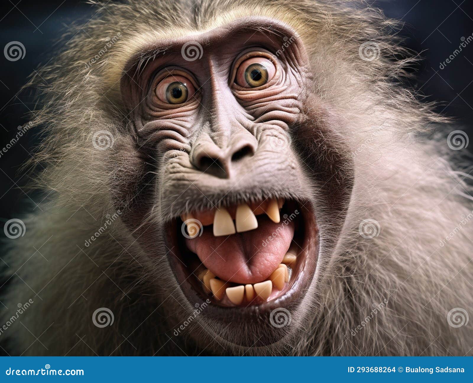 Ai Generated Illustration Wildlife Concept of Funny Looking Baboon ...