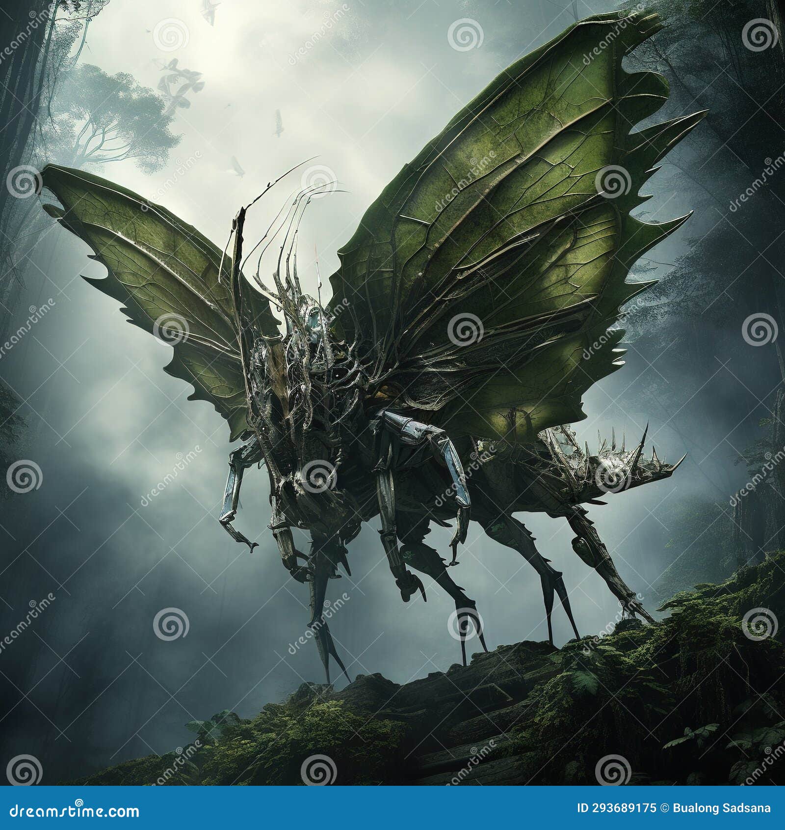 Ai Generated Illustration Wildlife Concept of Giant Leaf Insect Stock ...