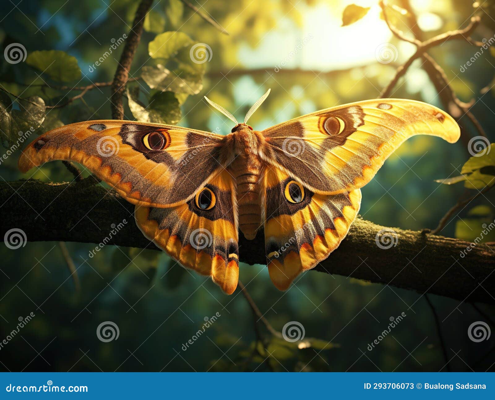 Ai Generated Illustration Wildlife Concept of IO Moth Stock ...