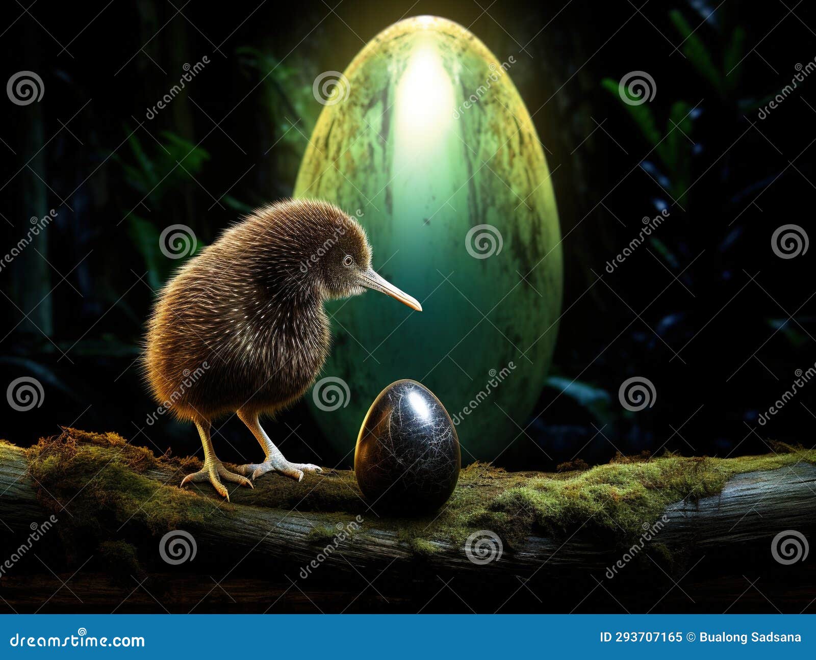 Ai Generated Illustration Wildlife Concept of Kiwi Bird and an Egg ...