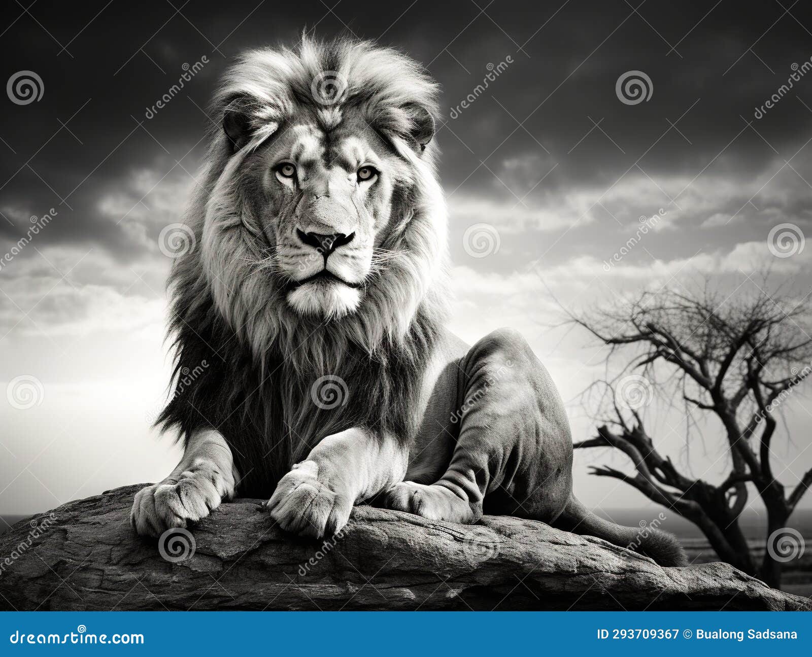 Ai Generated Illustration Wildlife Concept of Lion Posing for the ...